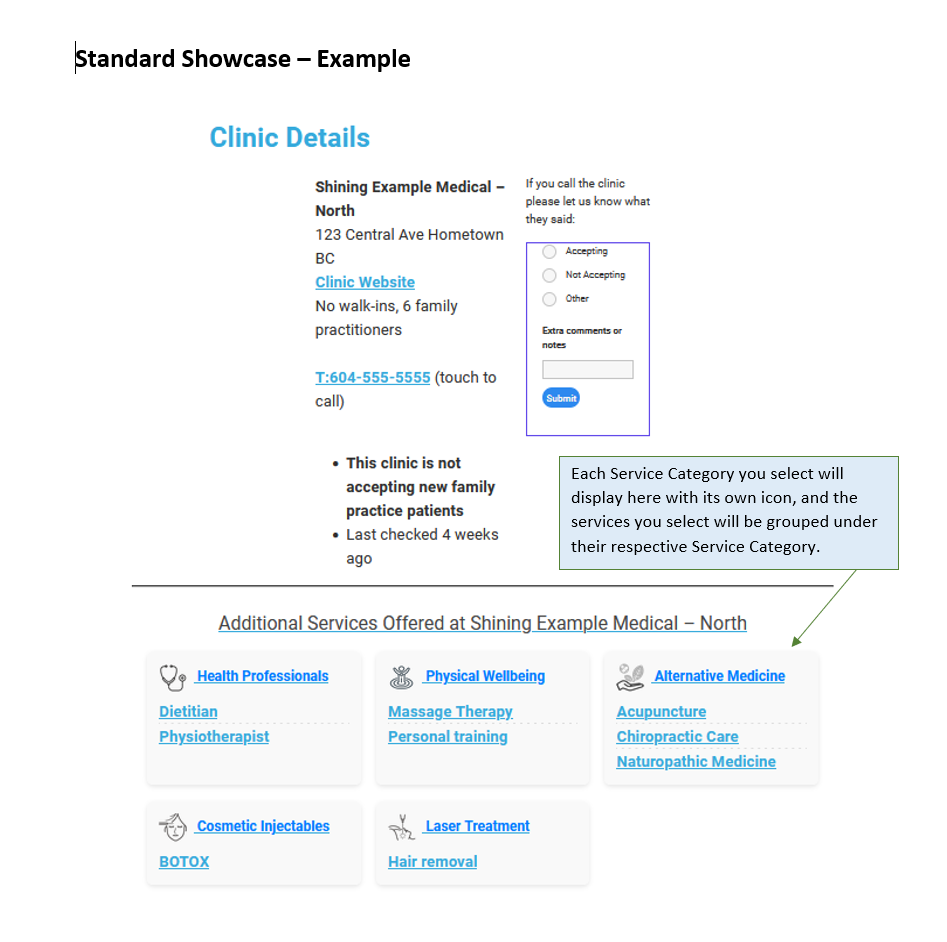 Standard Showcase Example – Find a Doctor BC